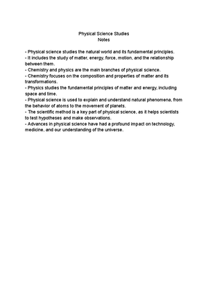 What exactly is Physical Science - What exactly is Physical Science ...