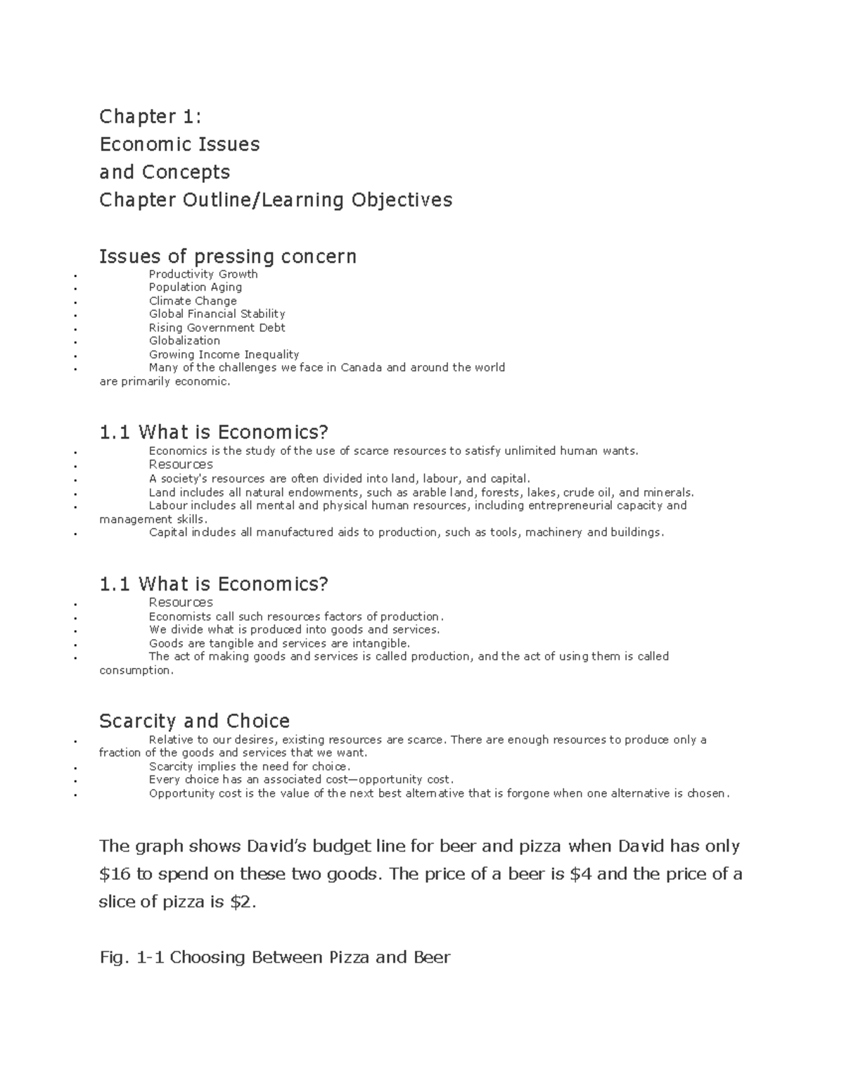 Chapter 1 - Summary Microeconomics - Chapter 1: Economic Issues and ...
