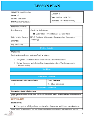 Social Issues Lesson Plan - CLAUDE MCKAY HIGH SCHOOL Social Sciences ...