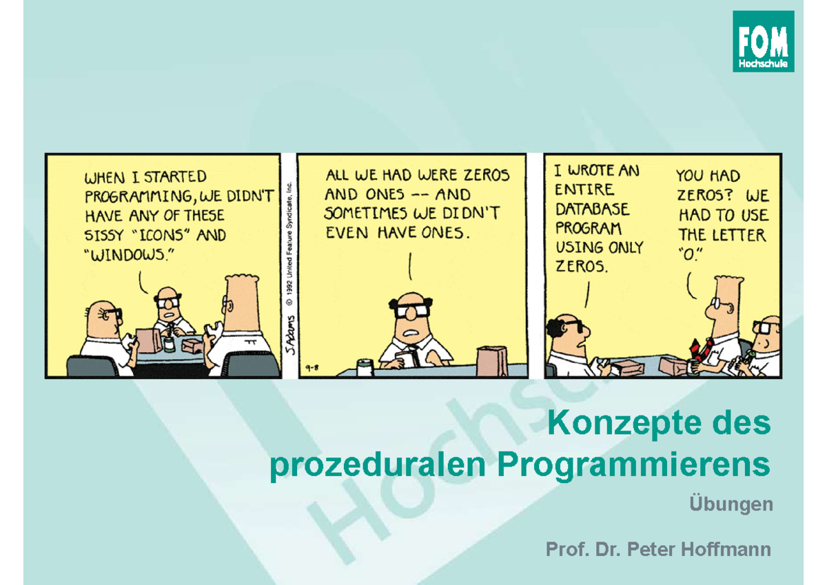 POP WISE2022 VL13 uebungen 02 - Konzepte des prozeduralen Programmierens Prof. Dr. Peter ...