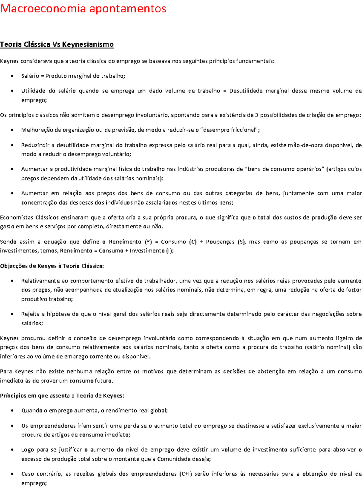 Macroeconomia apontamentos acabados - Warning: TT: undefined function: 32 Warning: TT: undefined ...
