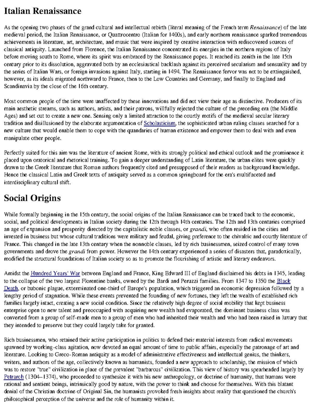 Italian Renaissance - Launched from Florence, the Italian Renaissance ...