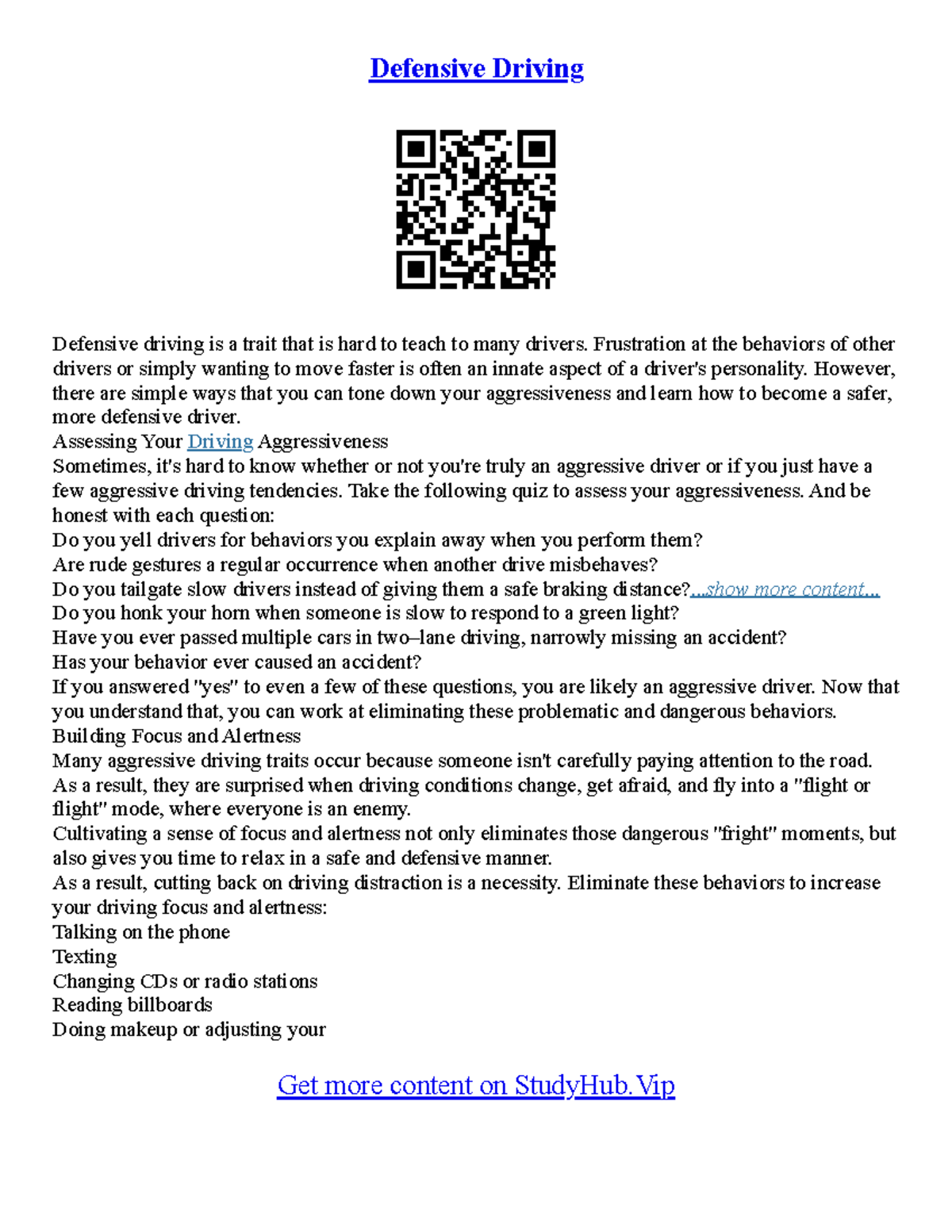 Aggressive Drivers Essay - Defensive Driving Defensive driving is a ...