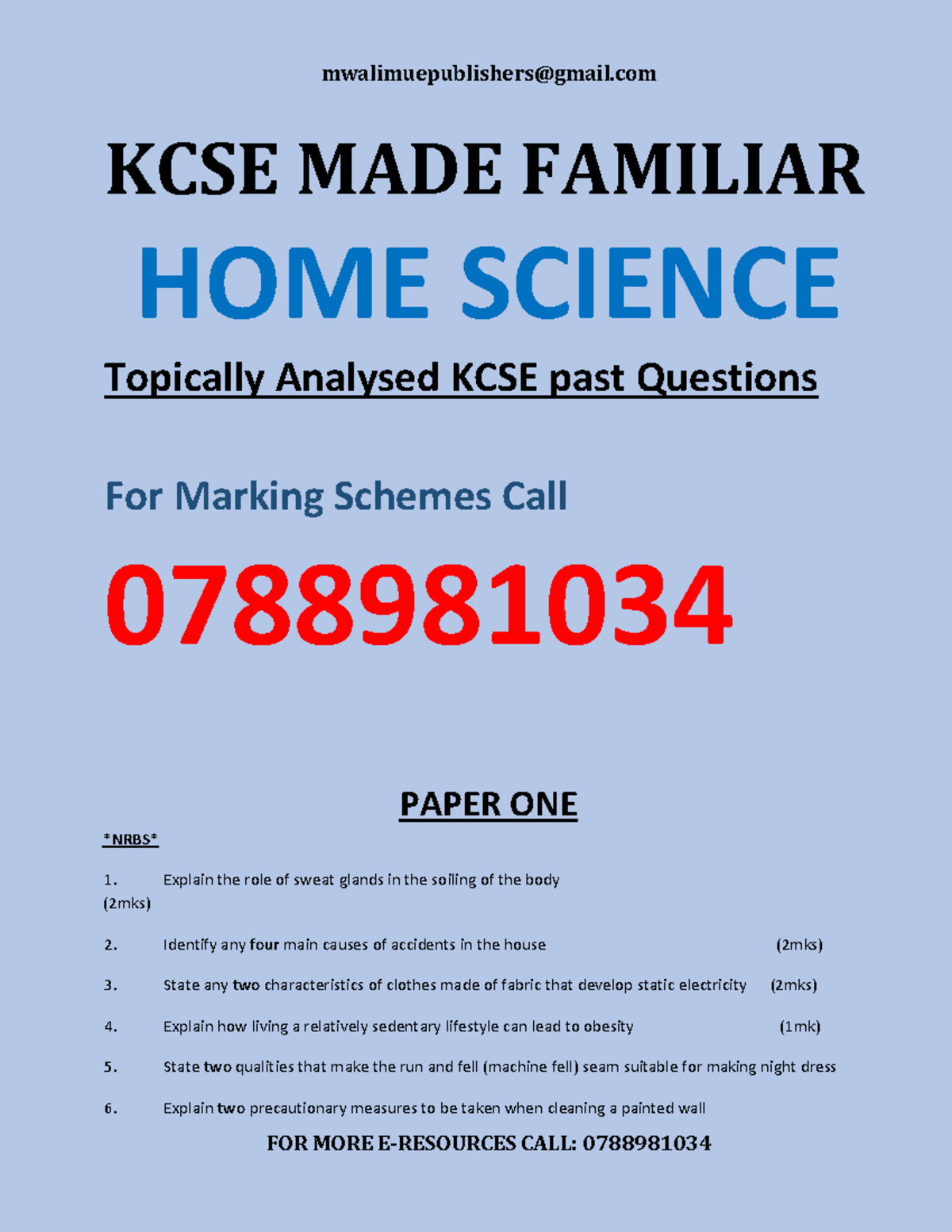 -MADE Familiar HOME Science - mwalimuepublishers@gmail KCSE MADE ...