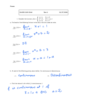 Calculus 1- Lecture Notes - MATH 2100 - Studocu