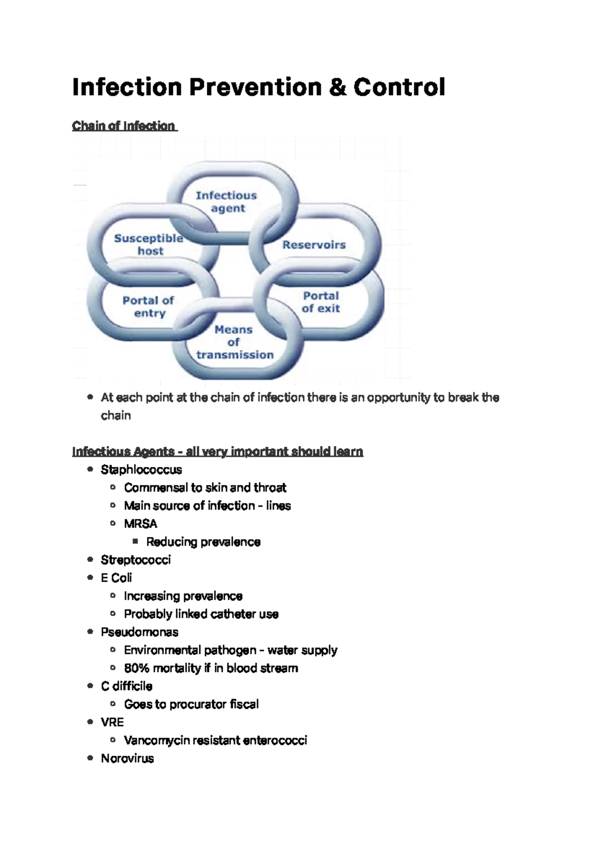 Infection Prevention and Control - I n fe c t i o n P reve n t i o n ...