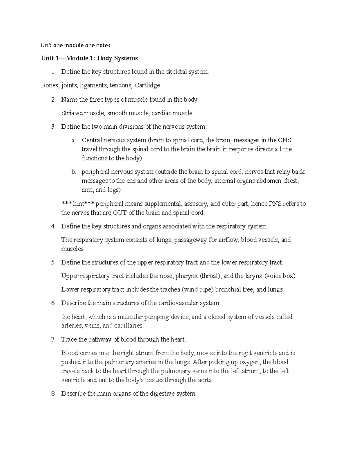 Module 1 unit 1 health - Unit one module one notes Unit 1—Module 1 ...