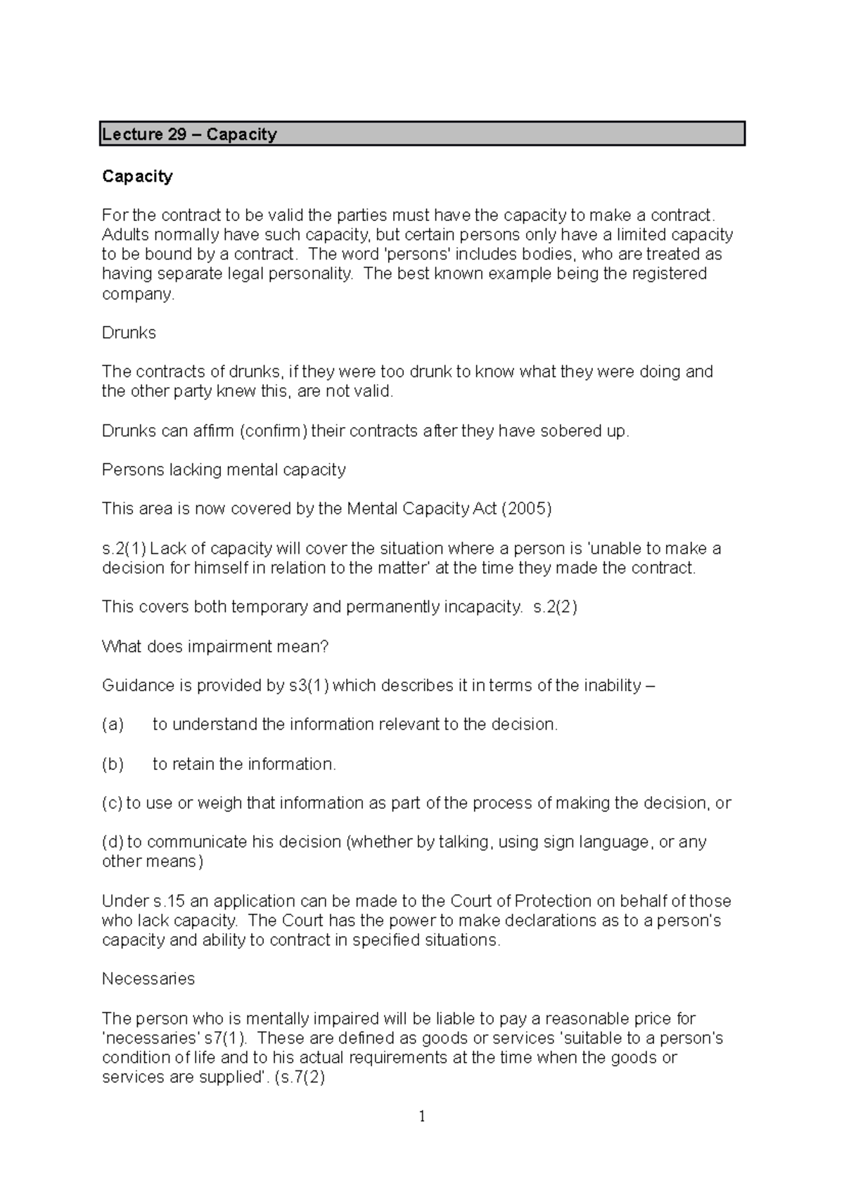 Lecture 29 notes - capacity-1 - Lecture 29 – Capacity Capacity For the ...