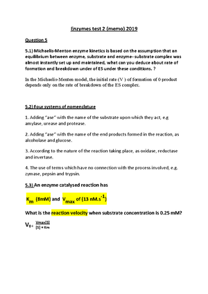 SUMMARY LECTURE 1 INTRODUCTION TO ENZYMES - LECTURE 1: INTRODUCTION TO ...