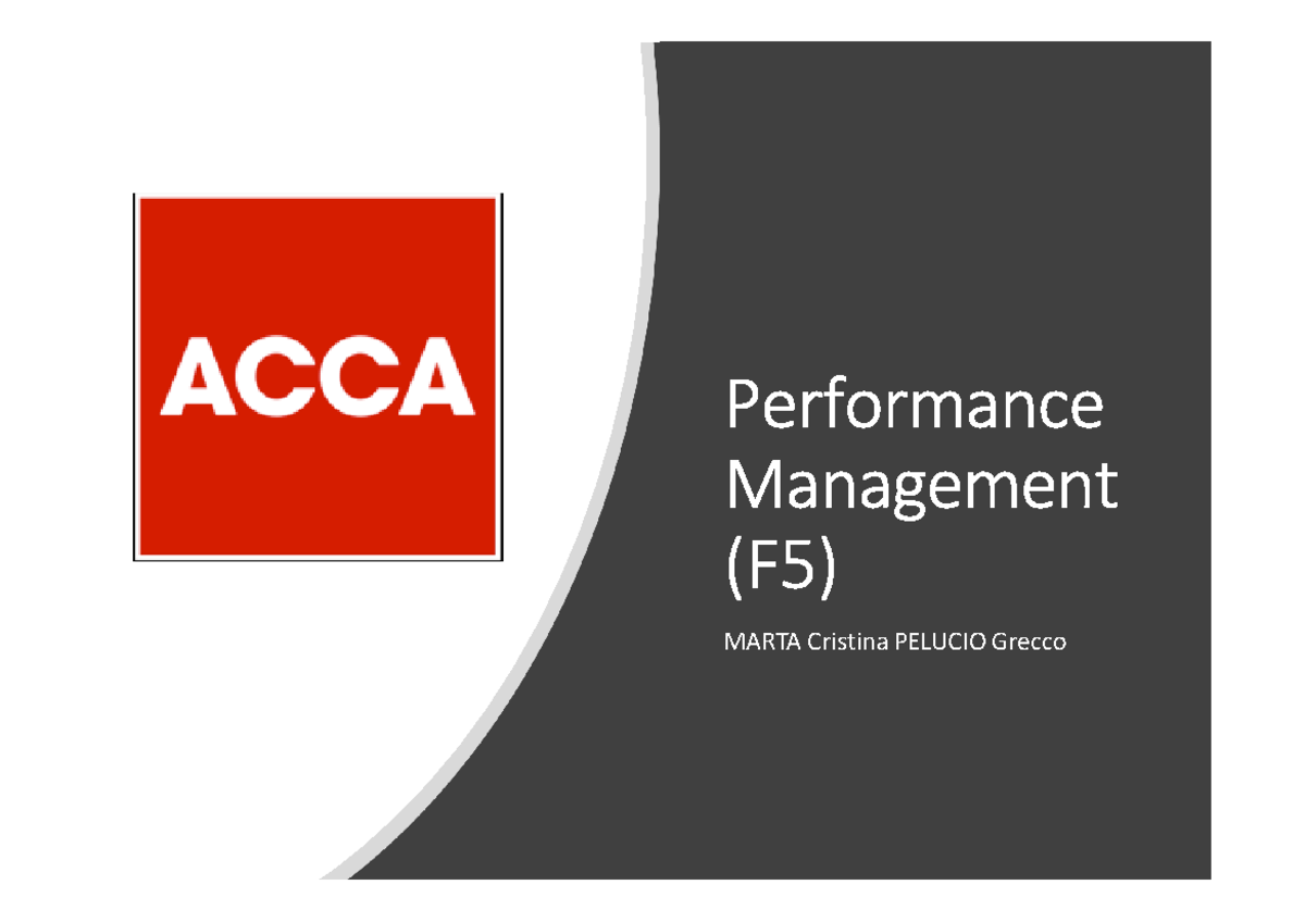ACCA F5 MP A Information^J technologies and systems - Performance ...