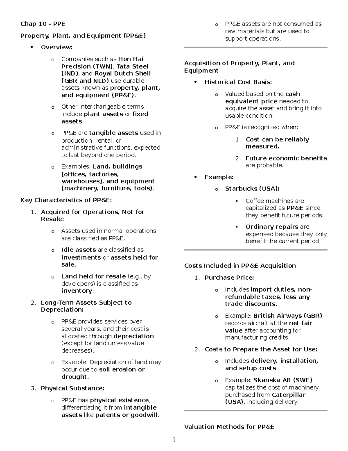 Chap 10 PPE intermediate IFRS - Chap 10 – PPE Property, Plant, and ...