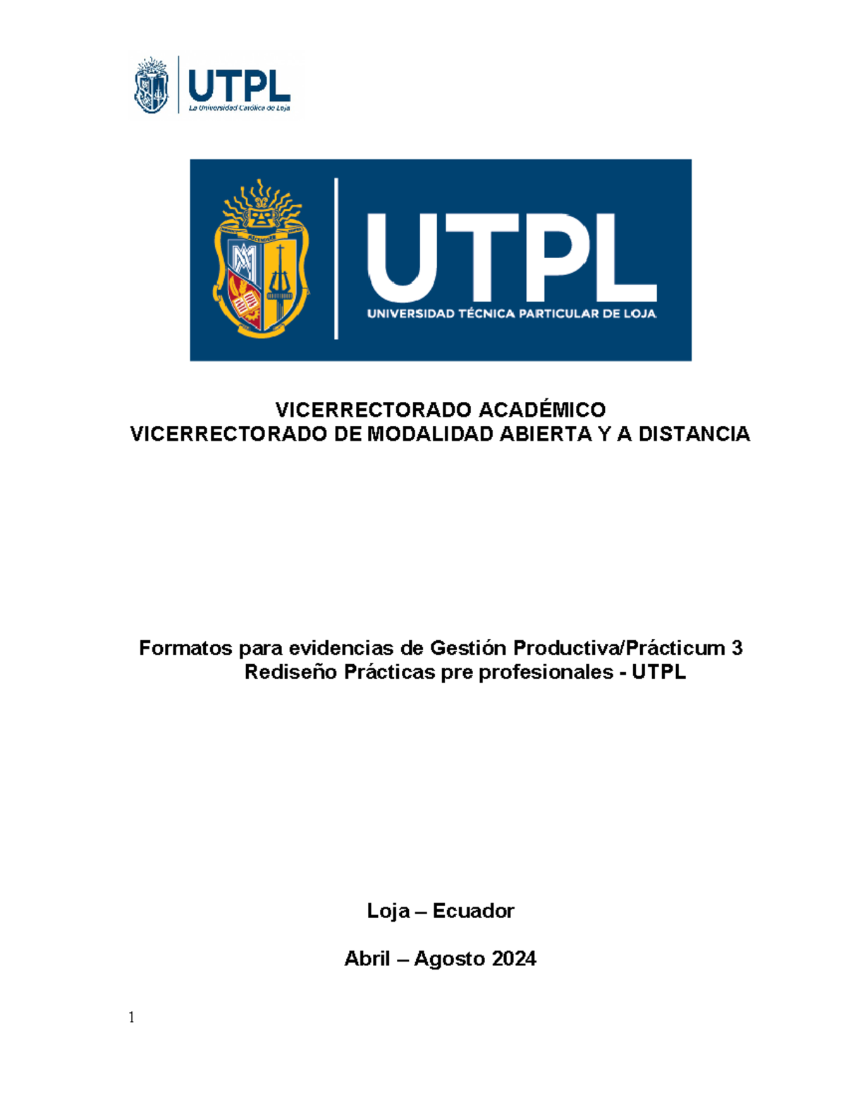 Formato Presencial - VICERRECTORADO ACADÉMICO VICERRECTORADO DE ...