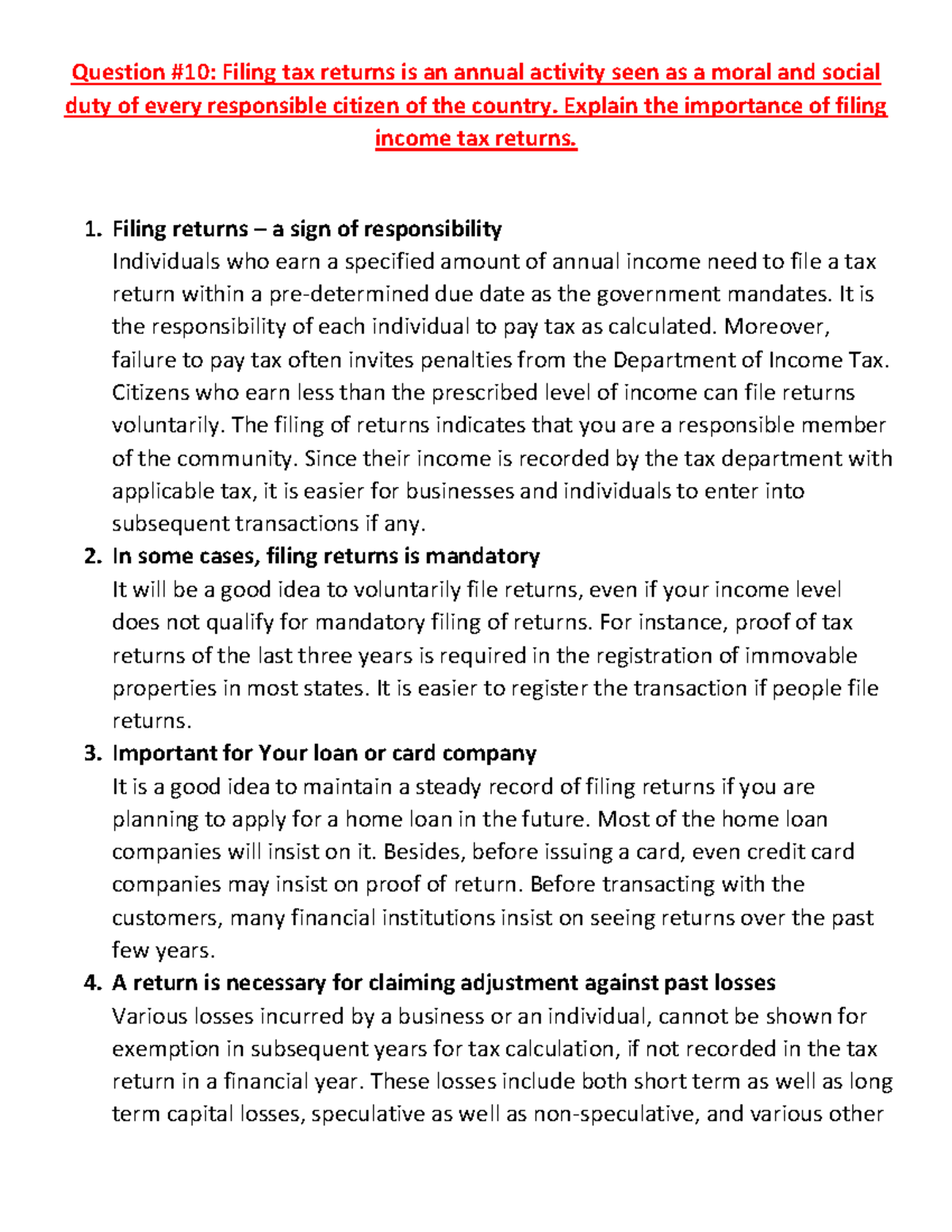 Done Question 10 - this is about public finance - Question #10: Filing ...