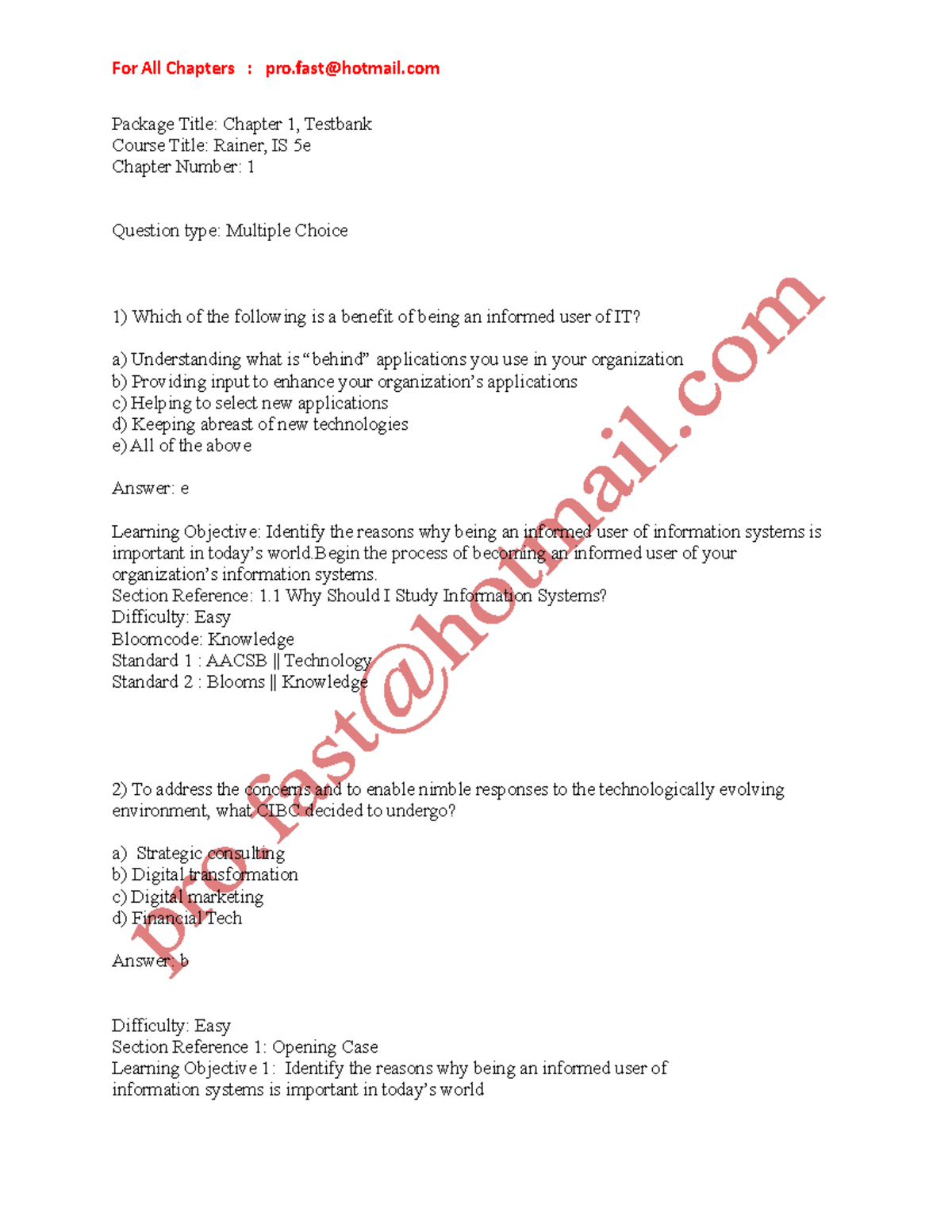 Solutions and Test Bank For Introduction to Information Systems 5th ...