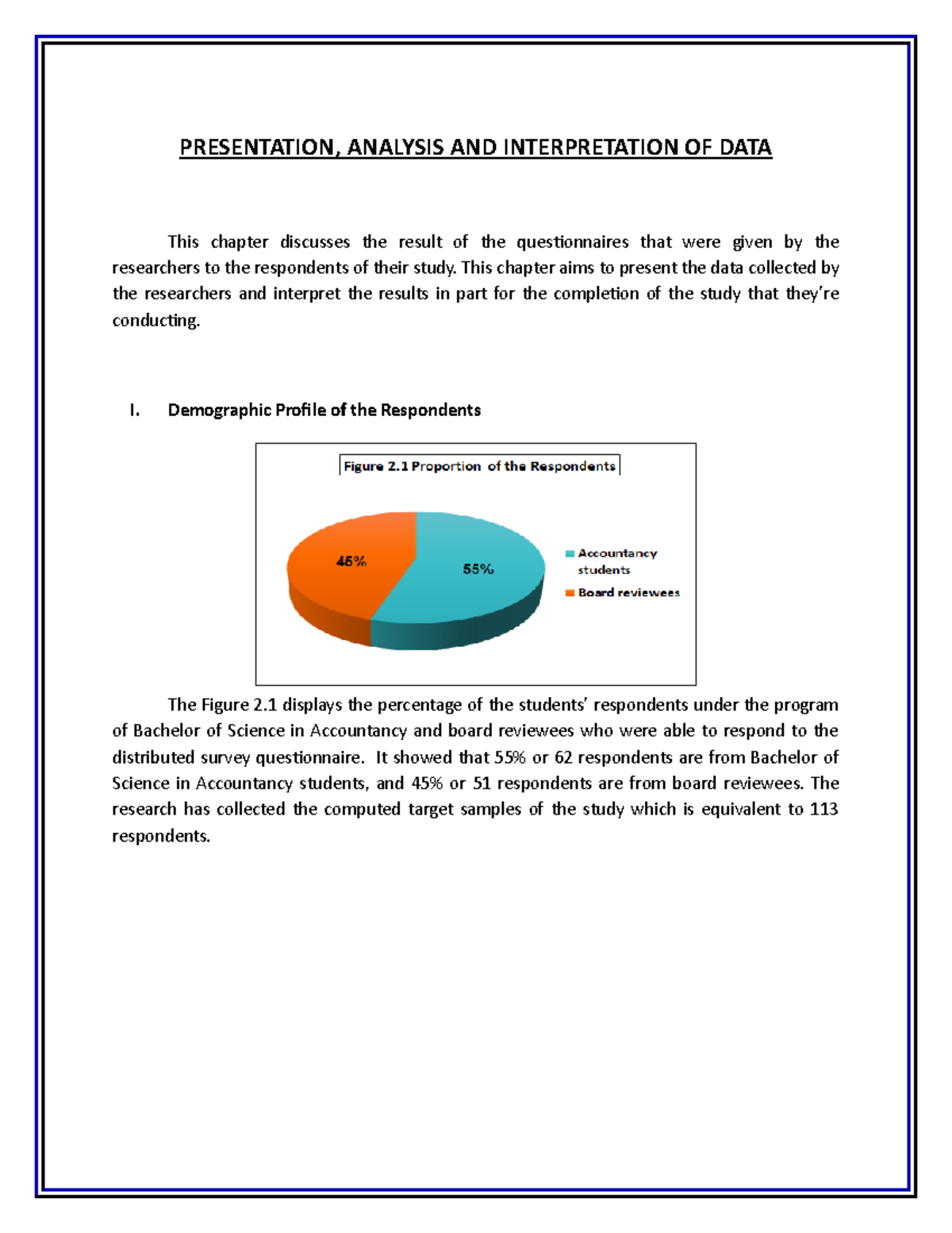 Presentation, Analysis AND Interpretation OF DATA - Accounting Research ...