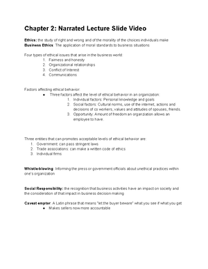 Chapter 1 - Intro notes on business as well as the lecture - 1 ...