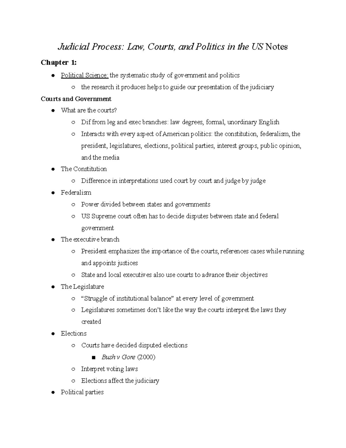 Judicial Process Law, Courts, and Politics in the US notes - Studocu
