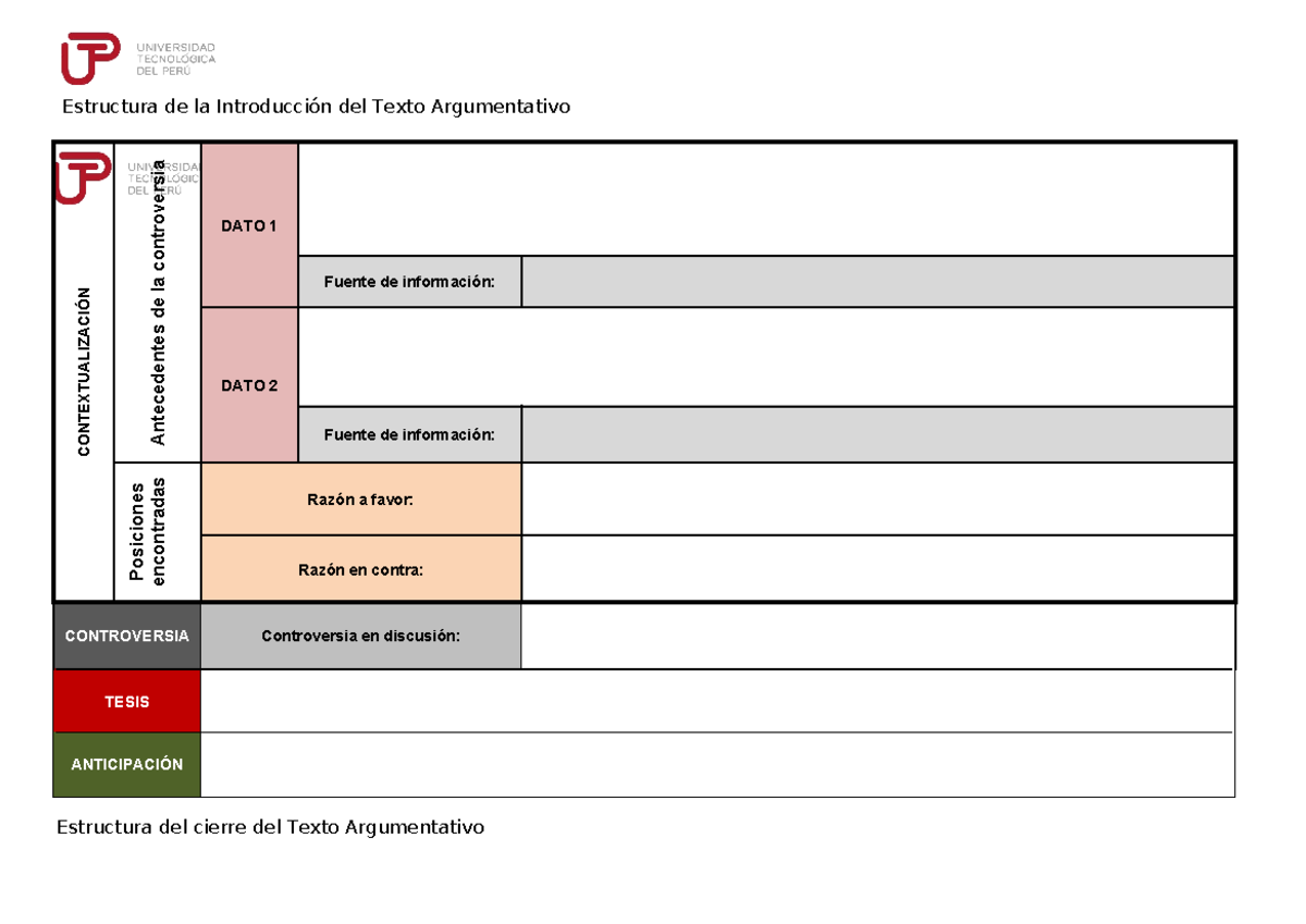 SJL - Estructura DEL Texto Argumentativo Y MAPA DE Argumentación 2A-2B ...