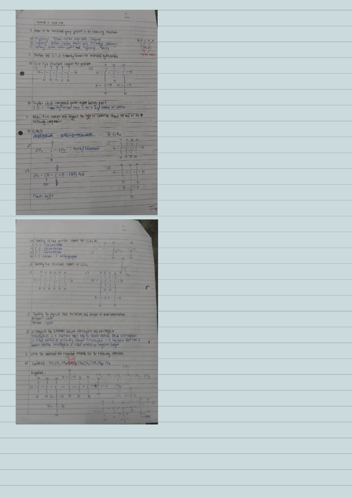 Tuto chm chapter 1 231031 085722 - Toturial 1 (HM 258 1. Name all the functional groups present ...