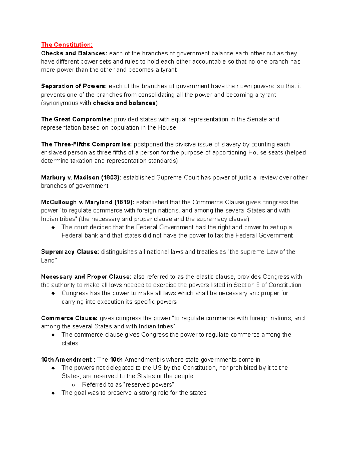 Introduction To American Politics Final Review Part I - The ...