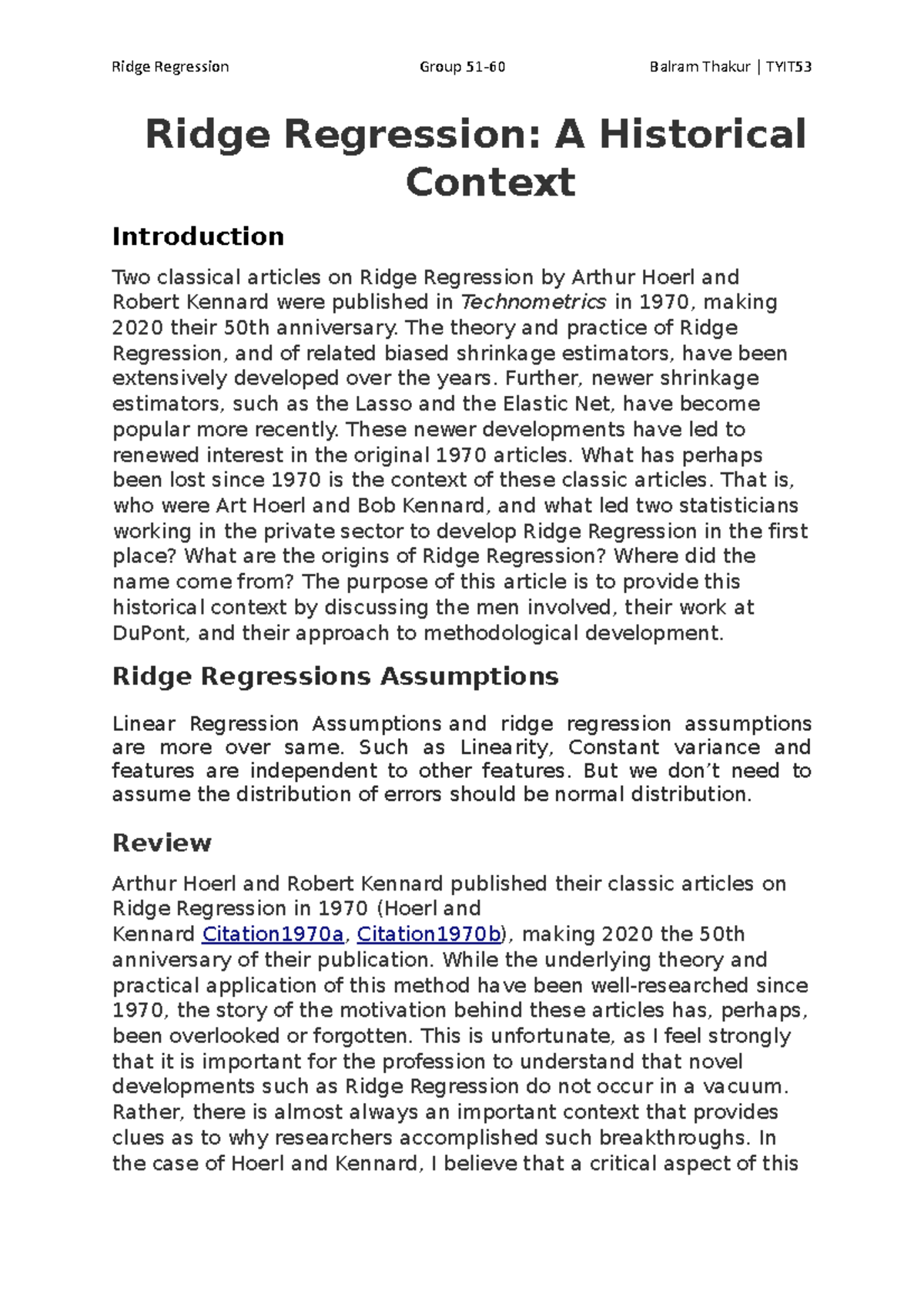 Ridge Regression - The theory and practice of Ridge Regression, and of ...