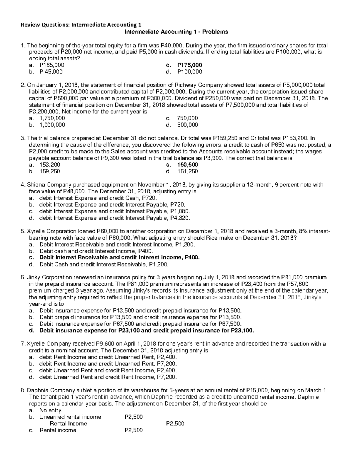 GEN009 - q2 - this is for review only - Intermediate Accounting 1 ...