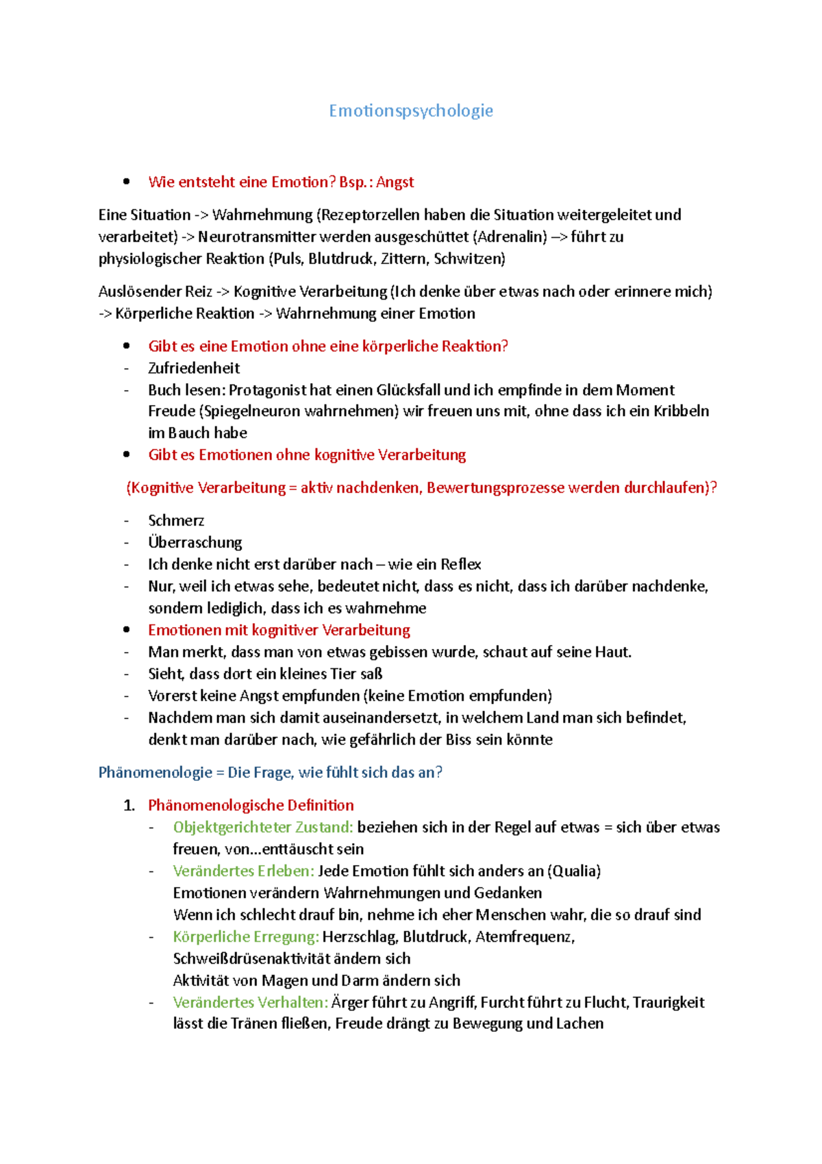 Allgemeine Psychologie - Emotionspsychologie - Emotionspsychologie Wie entsteht eine Emotion ...