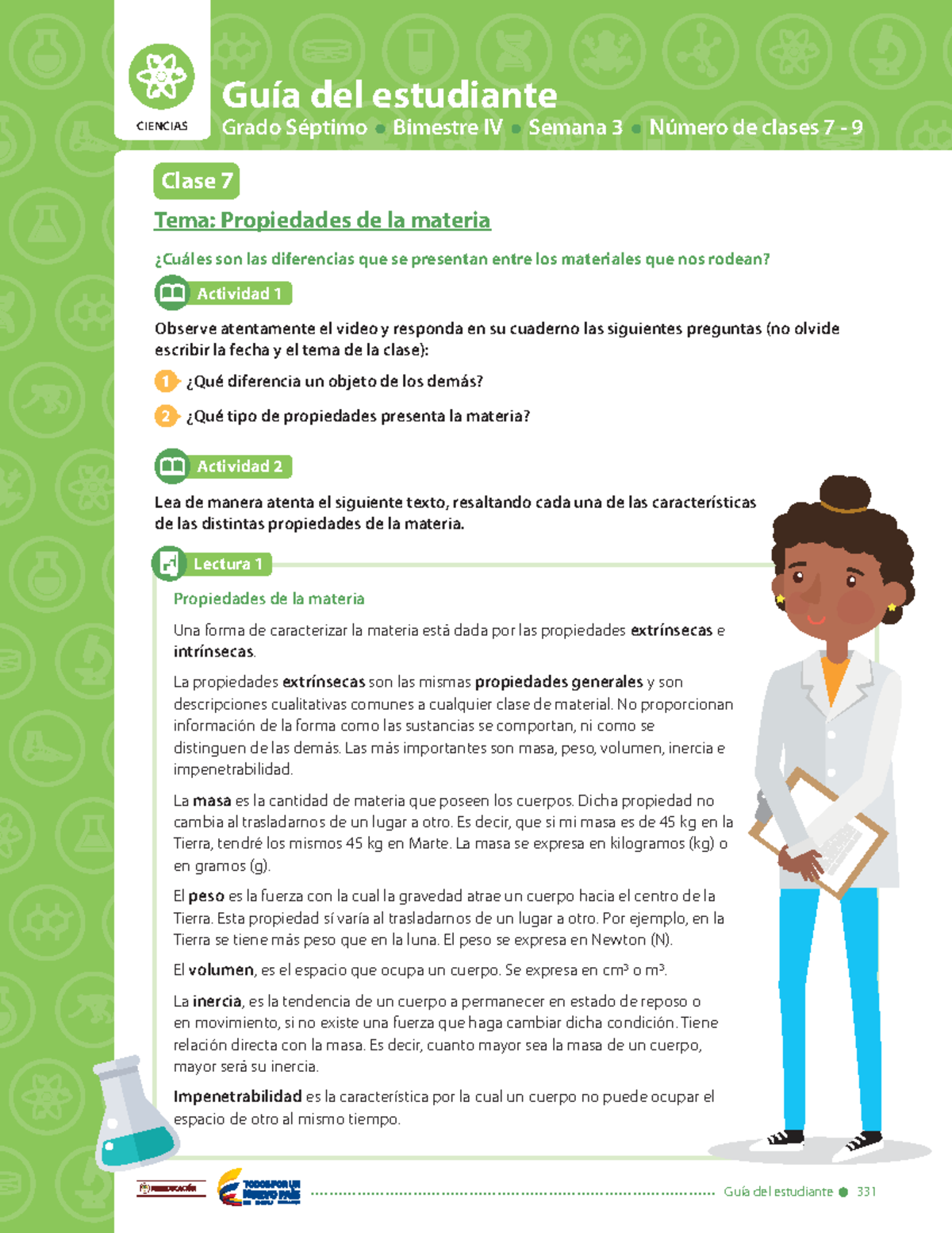 Ciencias 7 b4 s3 est - Grado Séptimo Bimestre IV Semana 3 Número de ...