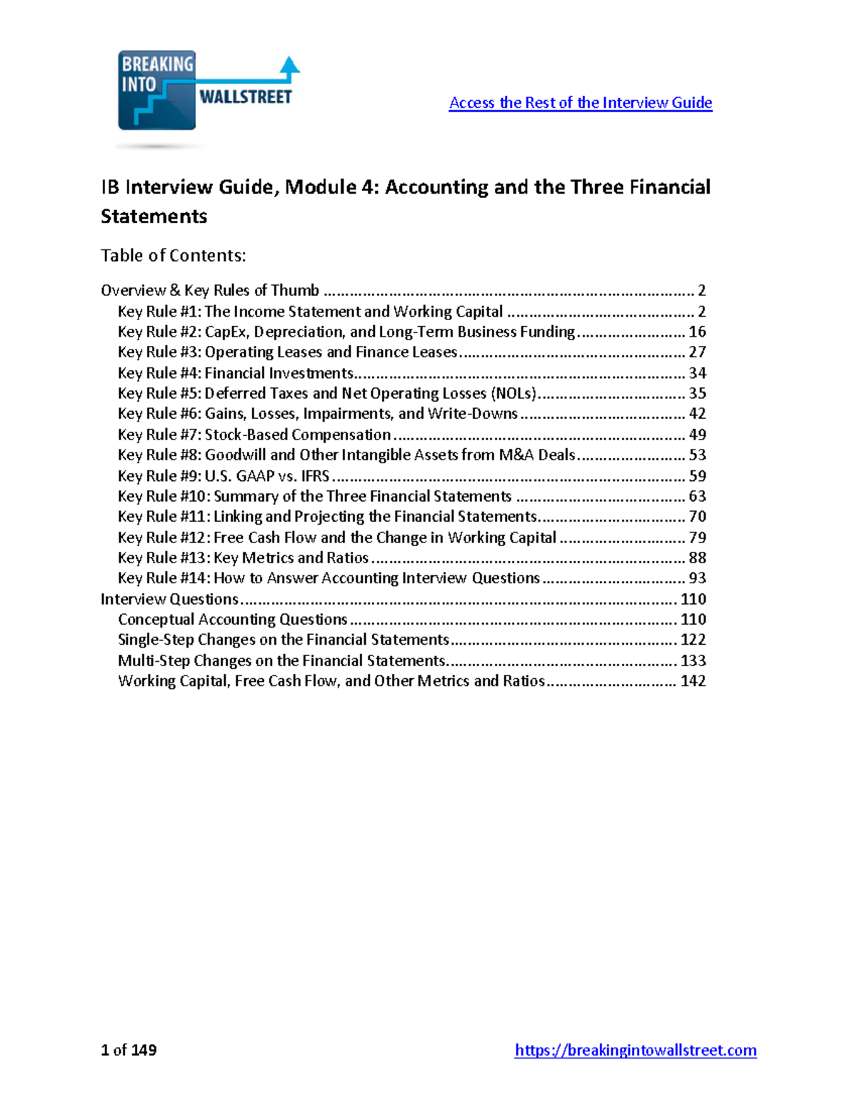 01 - Accounting - IB Interview Guide, Module 4: Accounting and the ...