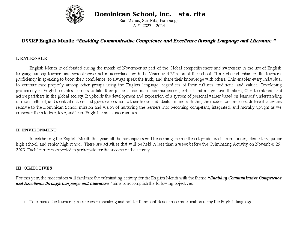 English-Month-2021-2022-edited - Dominican School, inc. – sta. rita San ...