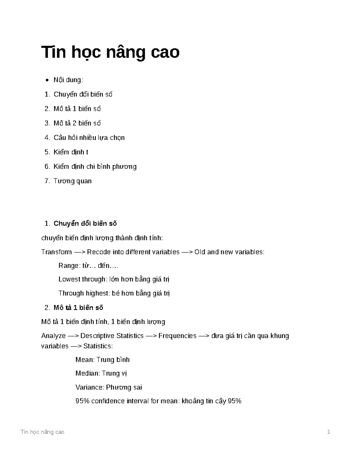 Tin hc nng cao - môn tin học nâng cao học phần tự chọn - Tin học nâng cao Nội dung: Chuyển đổi ...