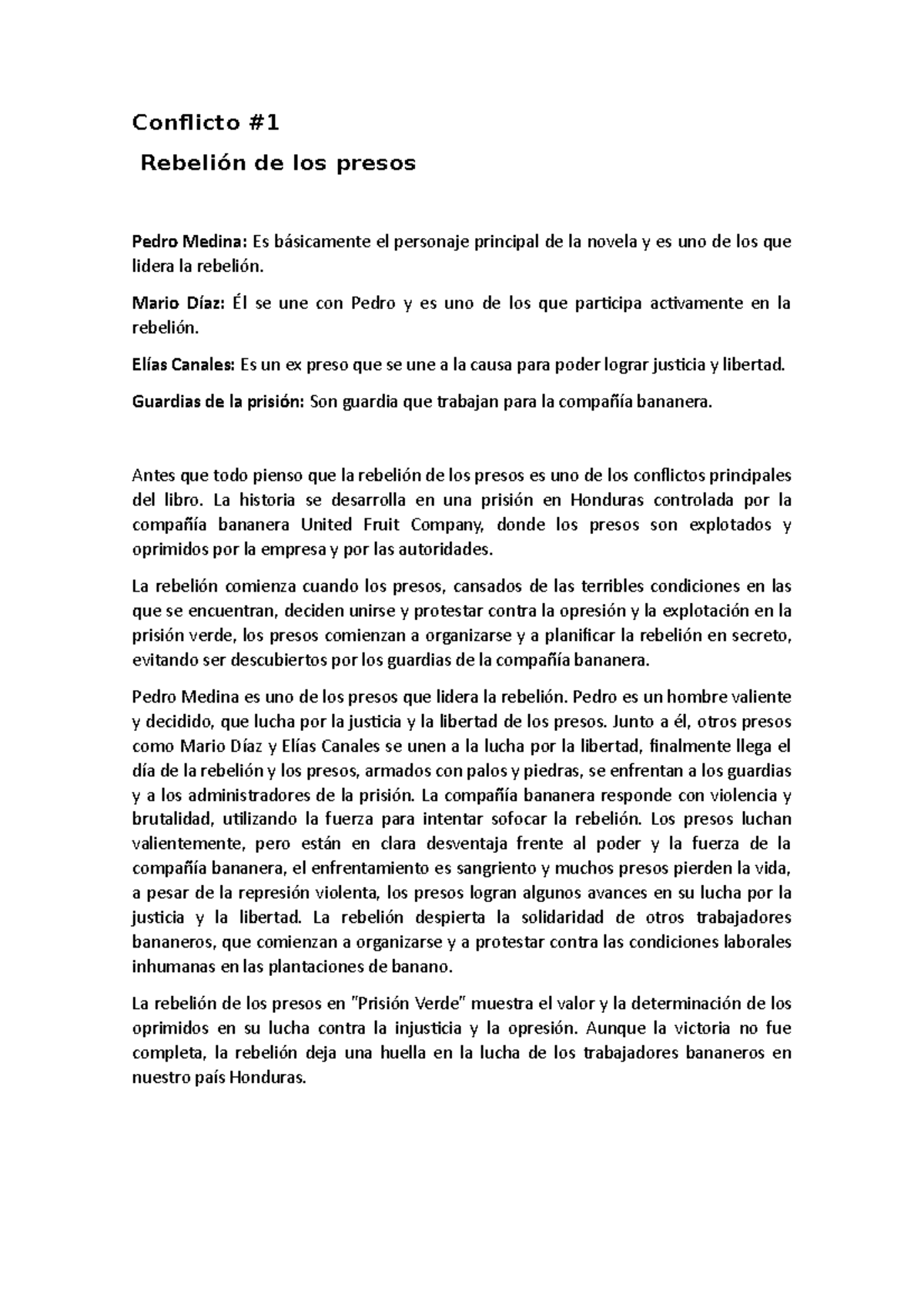 Prision verde análisis de conflicto - Conflicto Rebelión de los presos ...