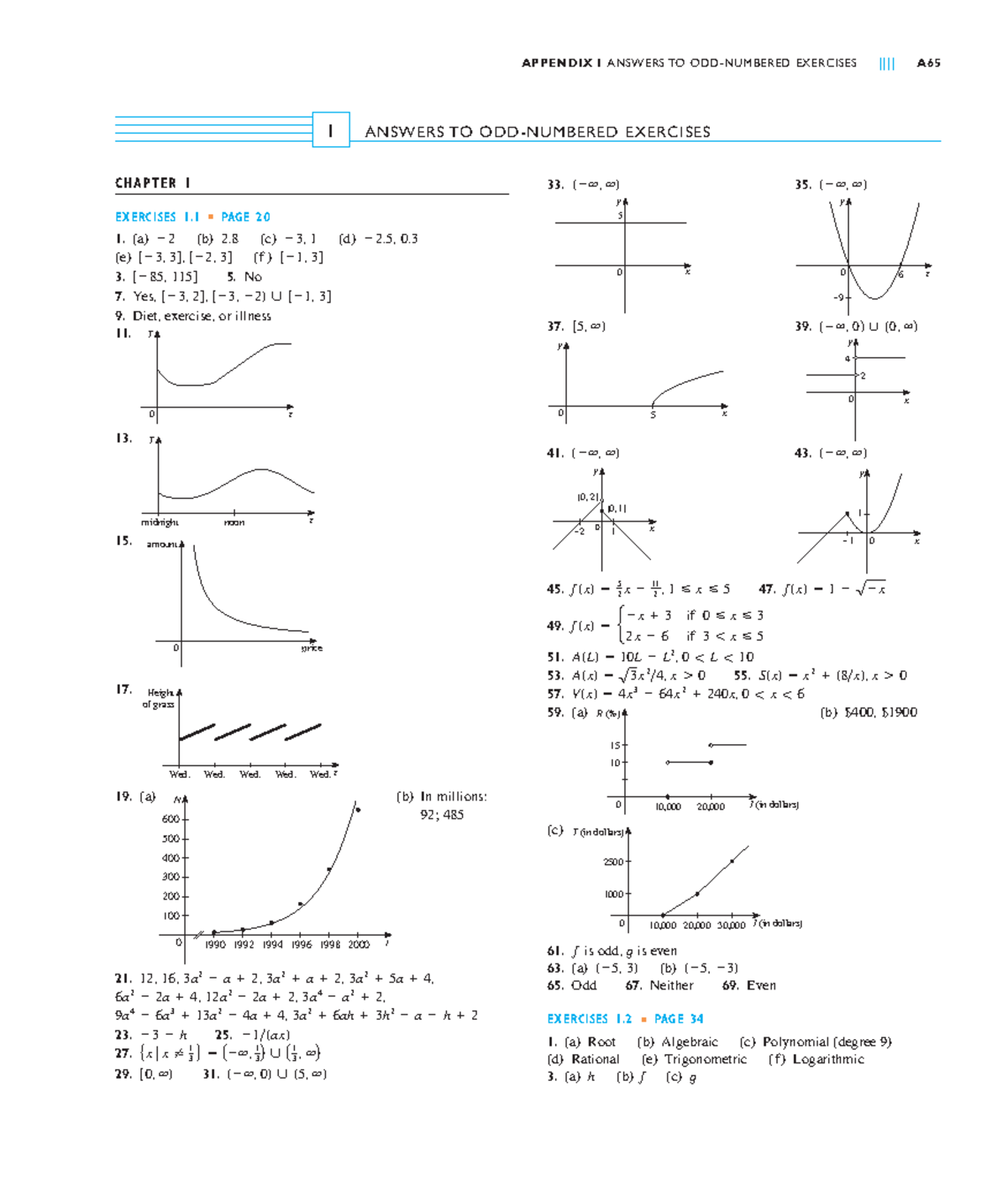Answers to odd number questions - I ANSWERS TO ODD-NUMBERED EXERCISES ####### CHAPTER 1 ...