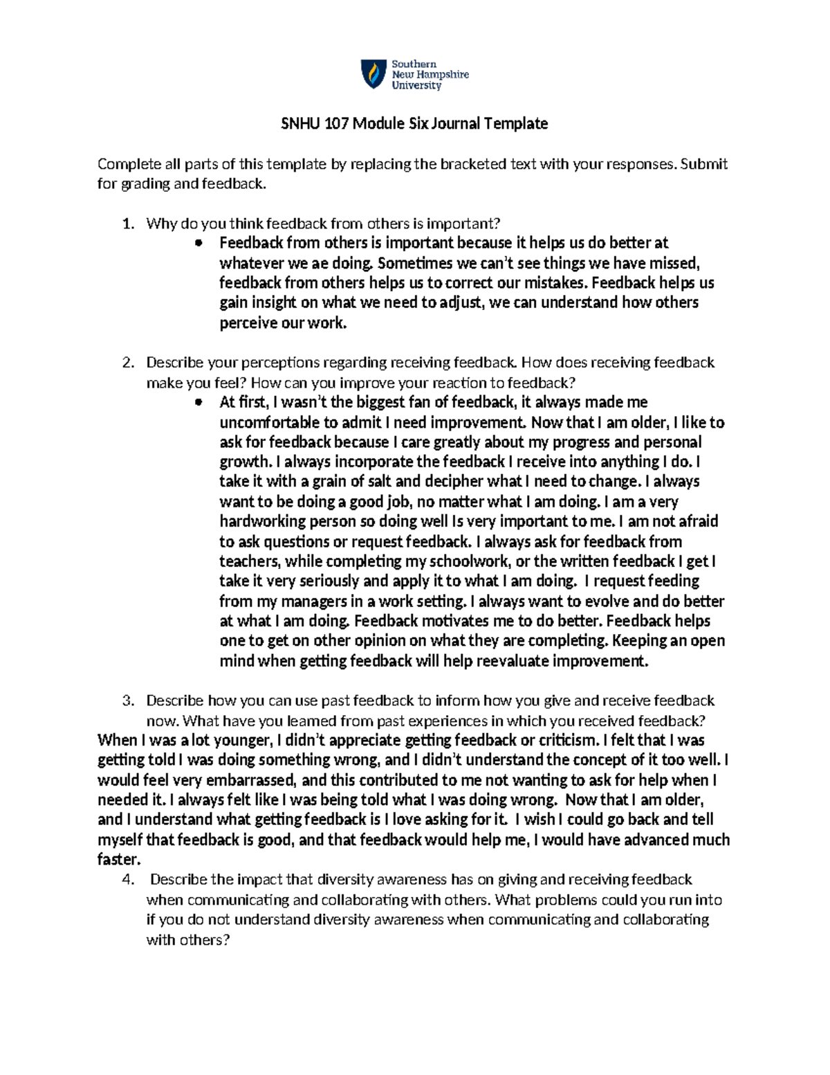 SNHU 107 Module Six Journal Template - SNHU 107 Module Six Journal ...