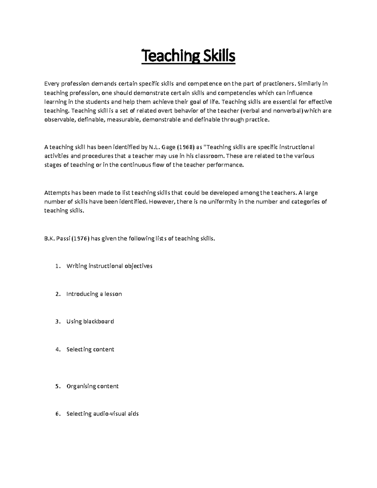 Teaching Skills - Useful - Teaching Skills Every profession demands ...