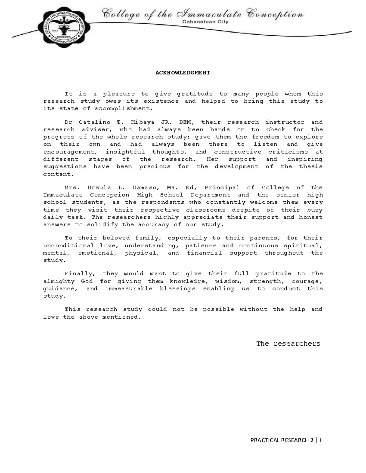 Aikido Physical Fitness (PE103) - ACKNOWLEDGMENT It is a pleasure to ...