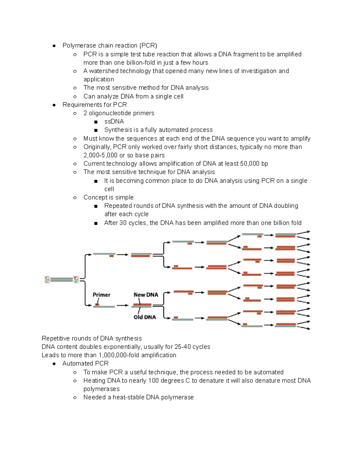 Genetics Chapter 19 Notes Part 3 - Polymerase chain reaction (PCR) PCR ...