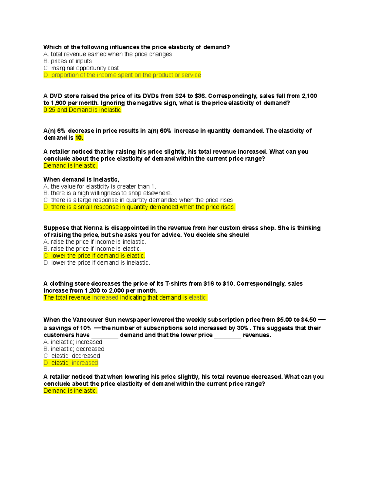 Econ Ch. 7-8 test prep - Which of the following influences the price ...