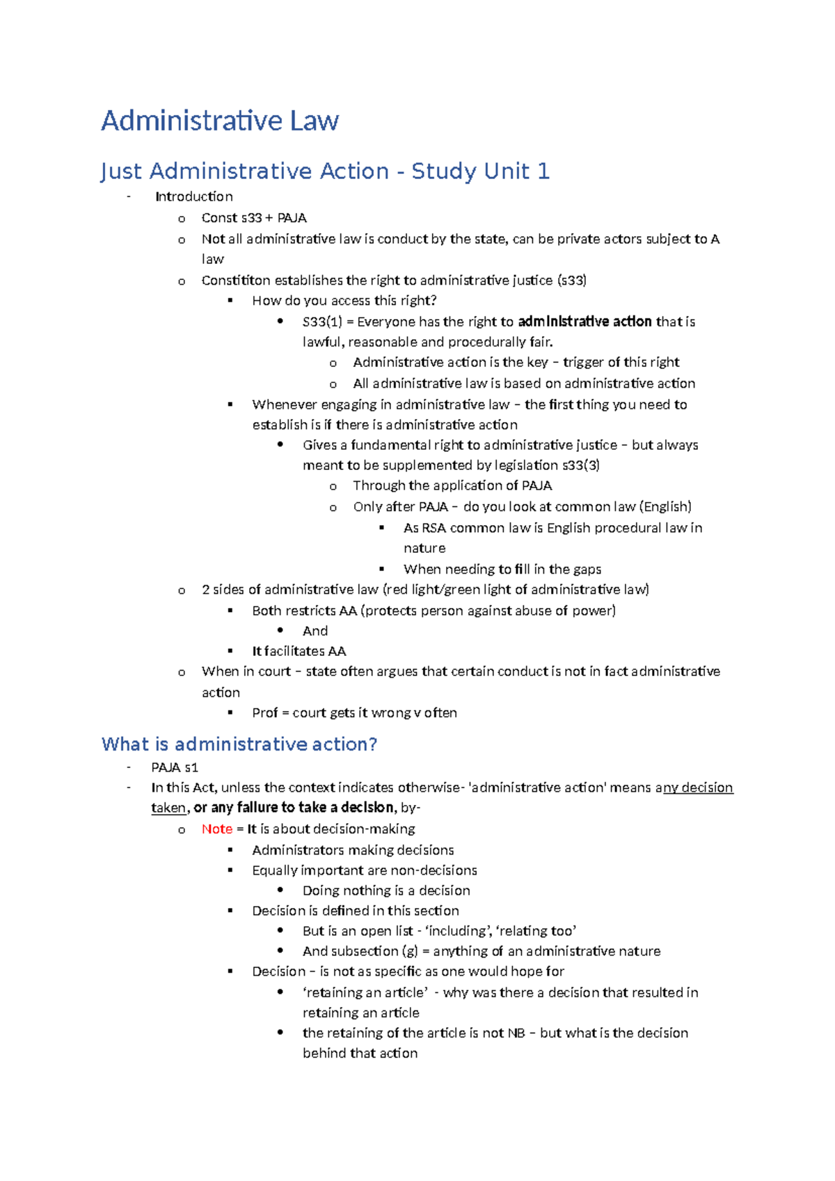 Administrative Law 411 - Administrative Law Just Administrative Action ...