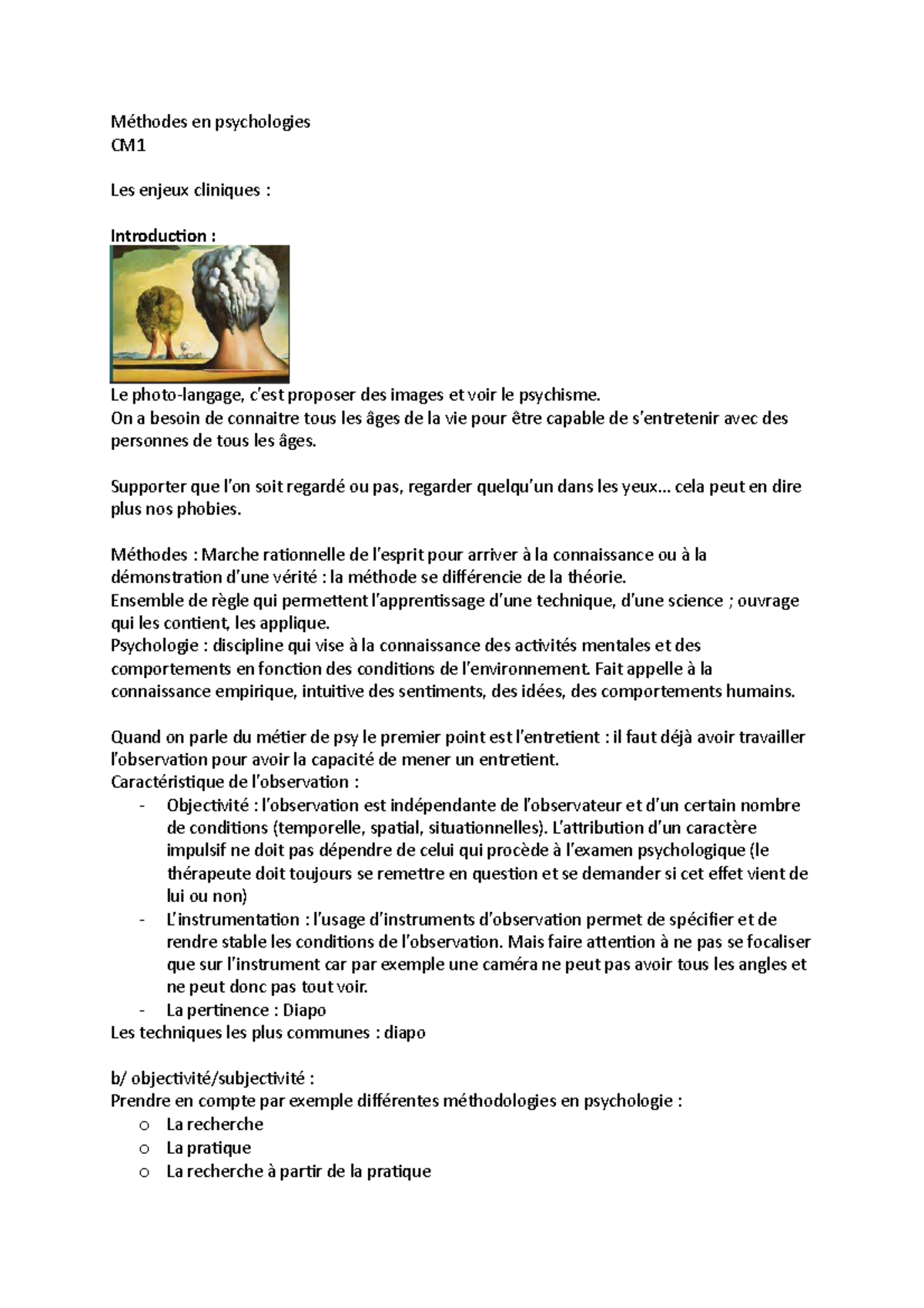 Méthodes en psychologies CM - Méthodes en psychologies CM Les enjeux ...