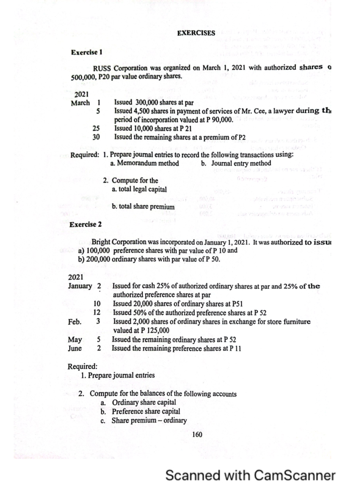 FAR Chapter 7 Exercisess - EXERCISES Exercise 1 RUSS Corporation was ...