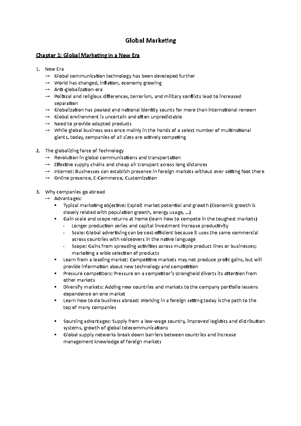 Summary Complete - The New Global Marketing - Global Marketing Chapter ...