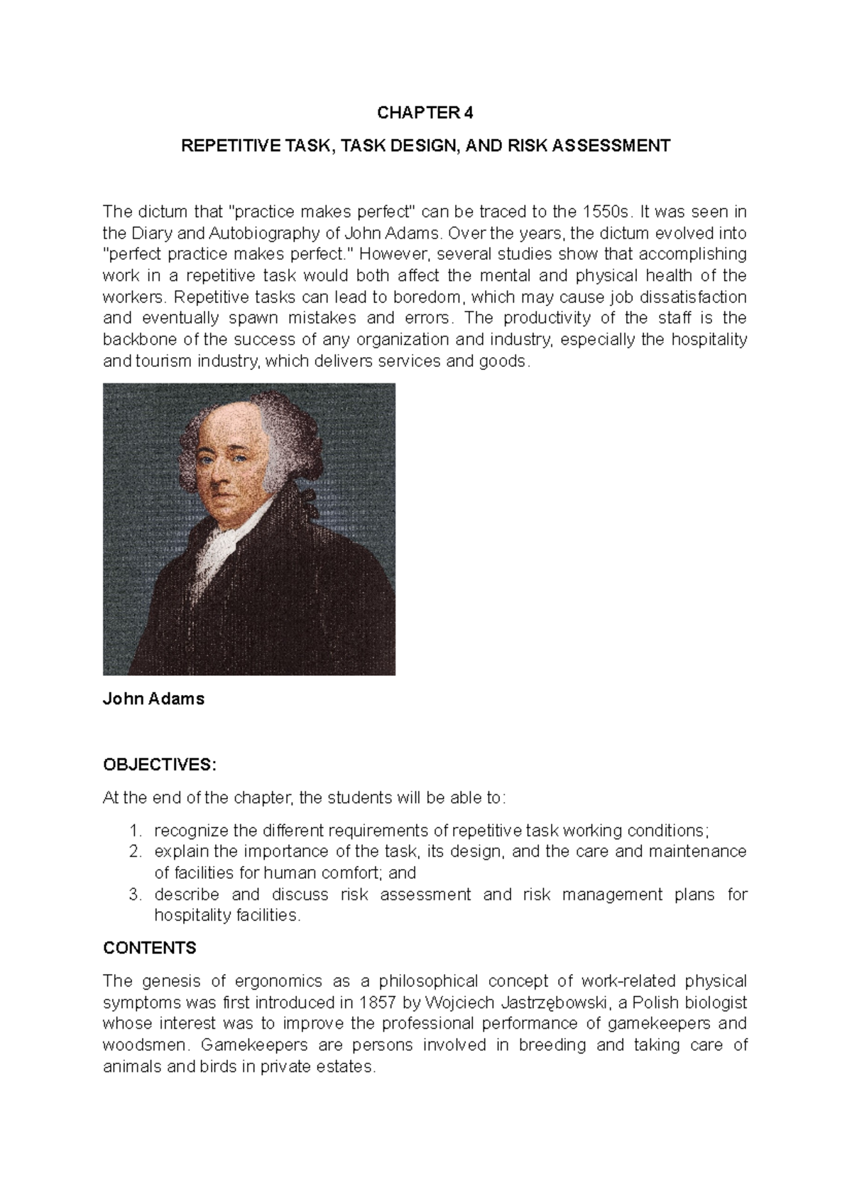 Chapter-4-Ergonomics - CHAPTER 4 REPETITIVE TASK, TASK DESIGN, AND RISK ...