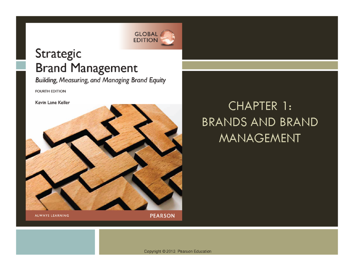 Chapter 1 Brands and Brand Management - Copyright © 2013 Pearson ...