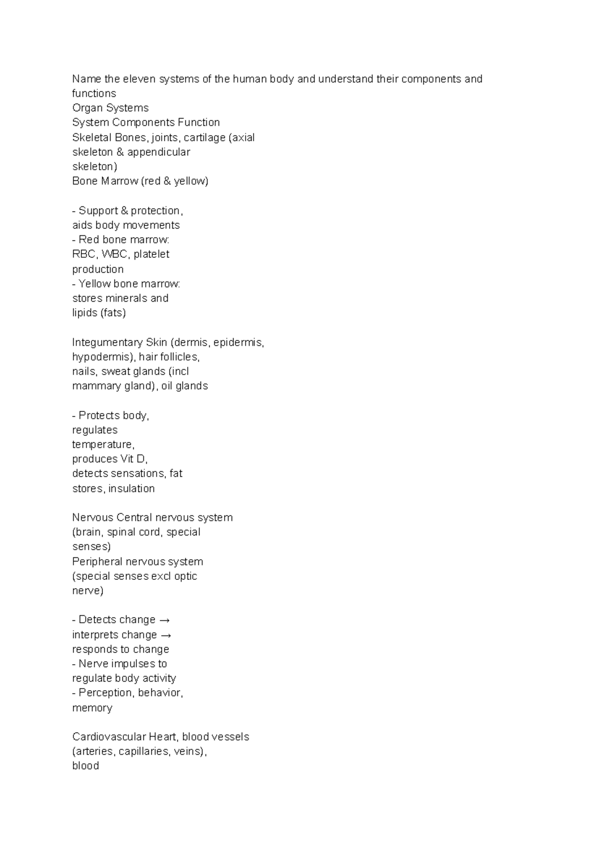 Name the eleven systems of the human body and understand their ...