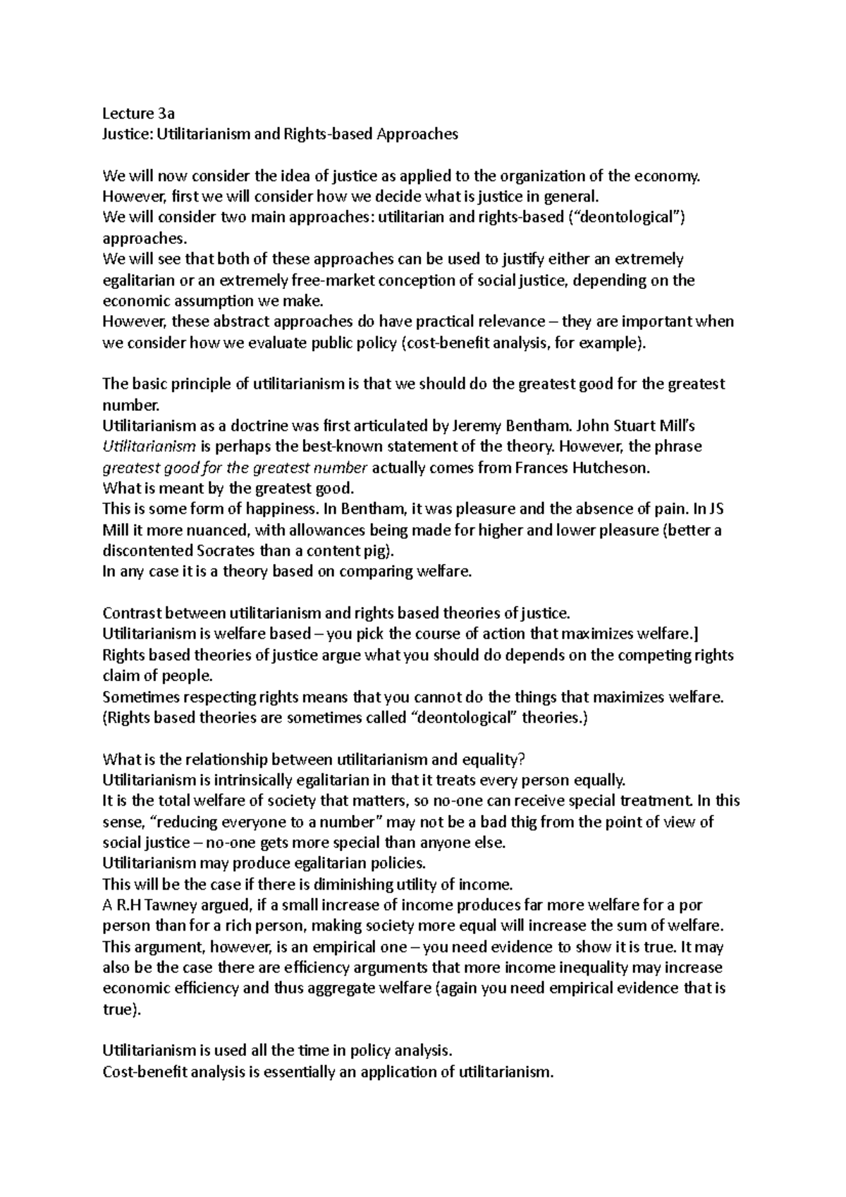 Lecture 3a - Justice in the Economy: Fairness and Equality ...