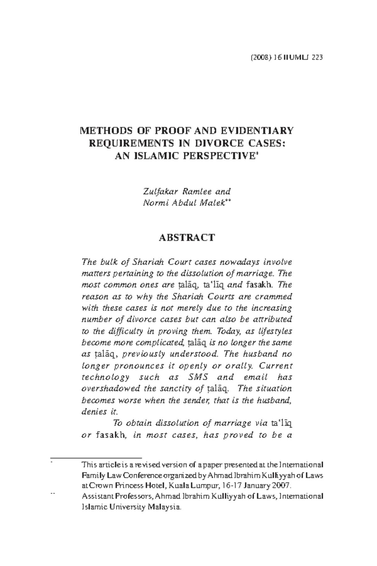 2. Methods of Proof & Evidentiary Requiremnets in Divorce Cases ...