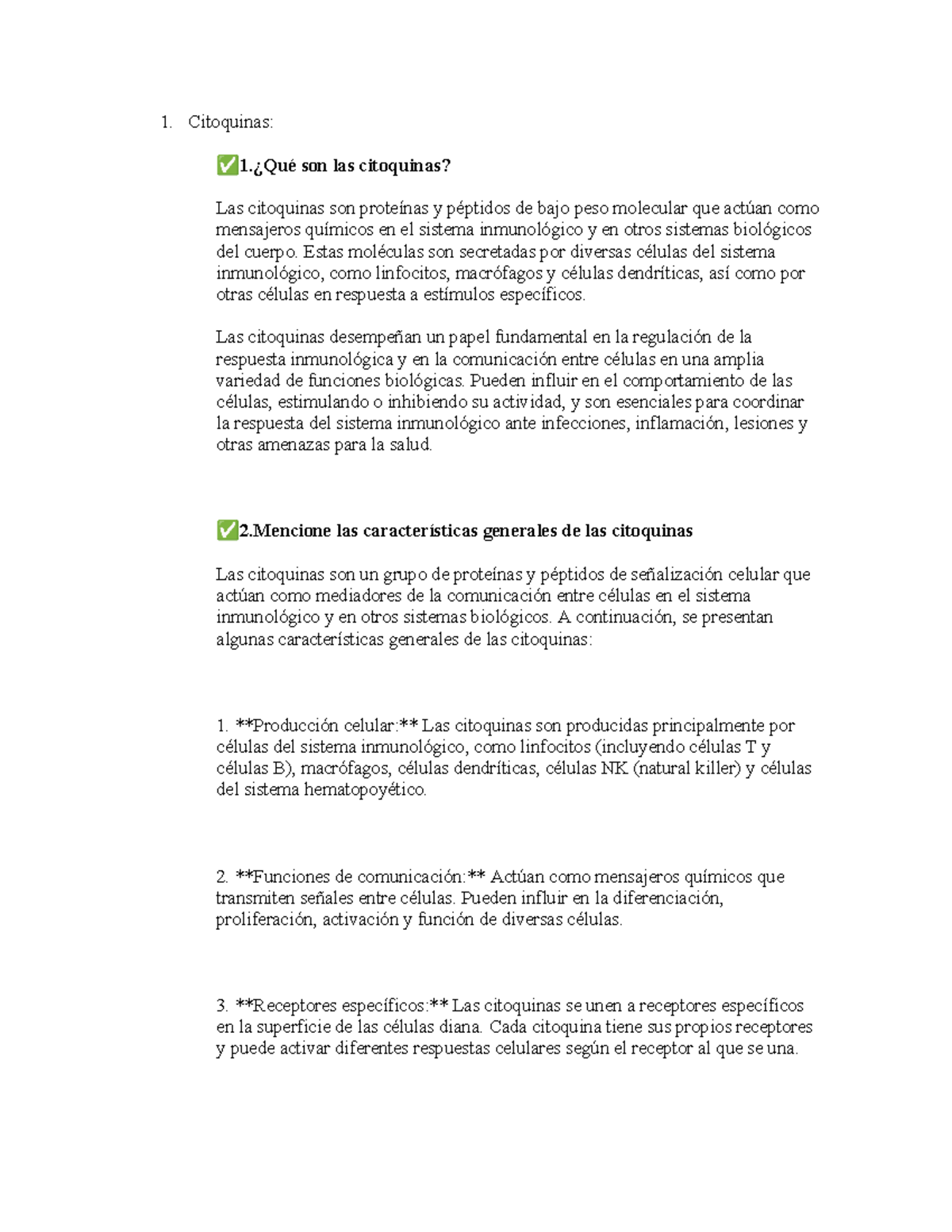 Citoquinas - Inmunología. - Citoquinas: 1.¿Qué son las citoquinas? Las ...