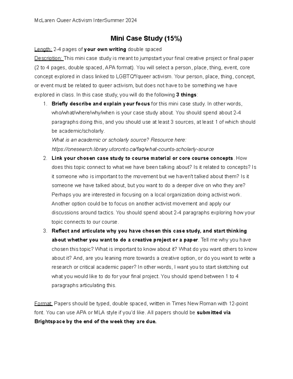 Mini Case Study - McLaren Queer Activism InterSummer 2024 Mini Case ...