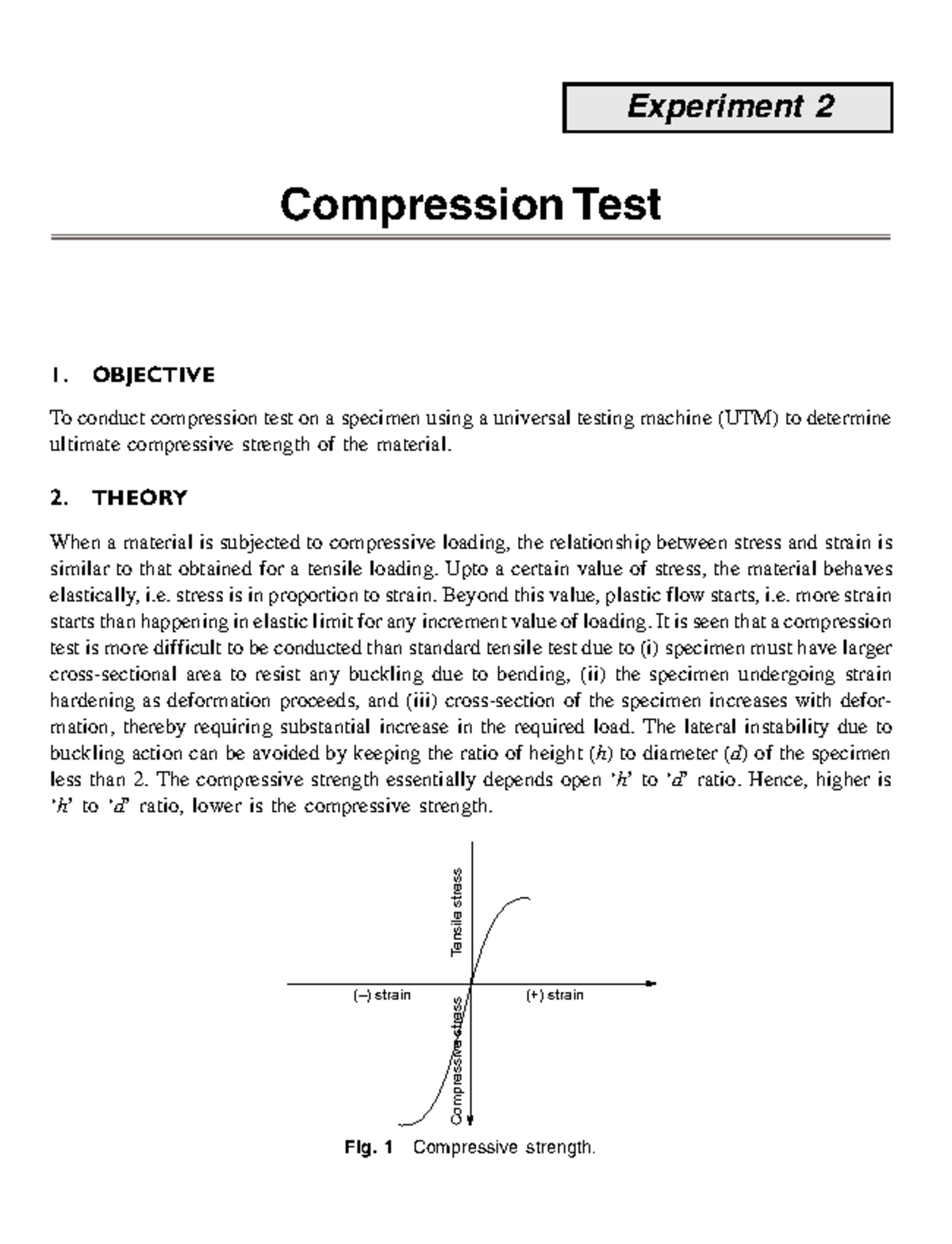 131 Sample Chapter - To conduct compression test on a specimen using a ...